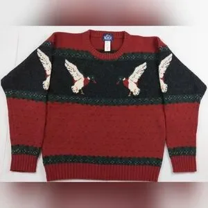 Woolrich | Sweaters | Vtg Woolrich Mallard Duck Wool Sweater L Hunting ...
